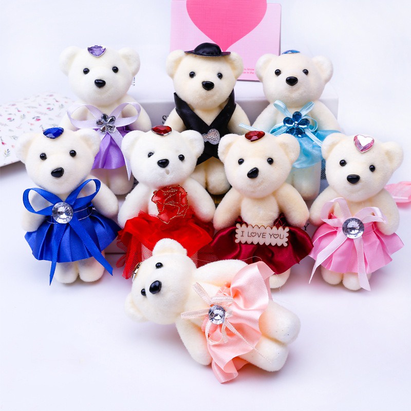 【Ready Stock】10PCS Little Teddy Bear Birthday Flower Bundle Bear Couple ...
