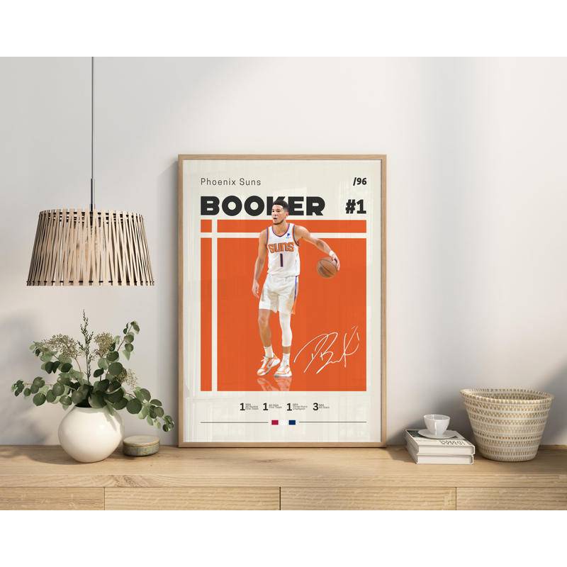 Devin Booker Poster Phoenix Suns NBA Fans Basketball canvas Print ...