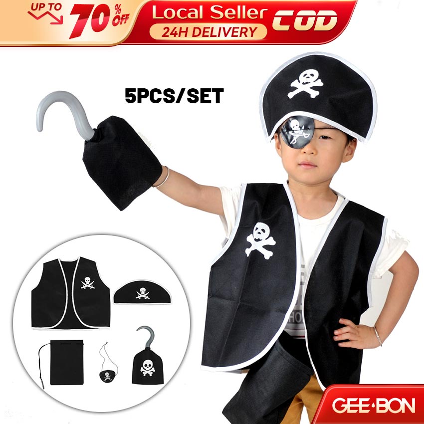 GEEBON Pirate Costume Set Jack Captain Cosplay Costume Props Eyeshade ...
