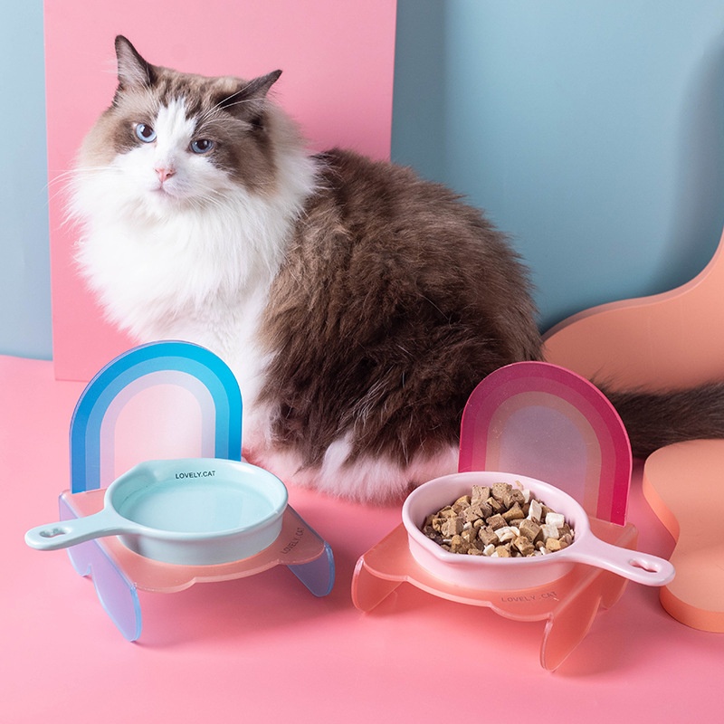 Frosted pan ceramic cat bowl Dog bowl ceramic Elevated cat bowl Single ...