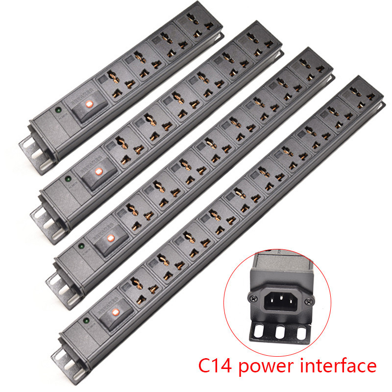Server Rack Pdu Power Strip Iec C14 Interface 2 12 Ways Universal Extension Socket Led Overload