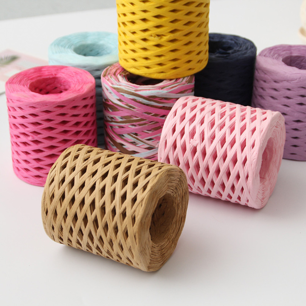 1pcs 200M/Roll Raffia Ribbon Gift Wrapping Raffia Ribbon String Kraft ...