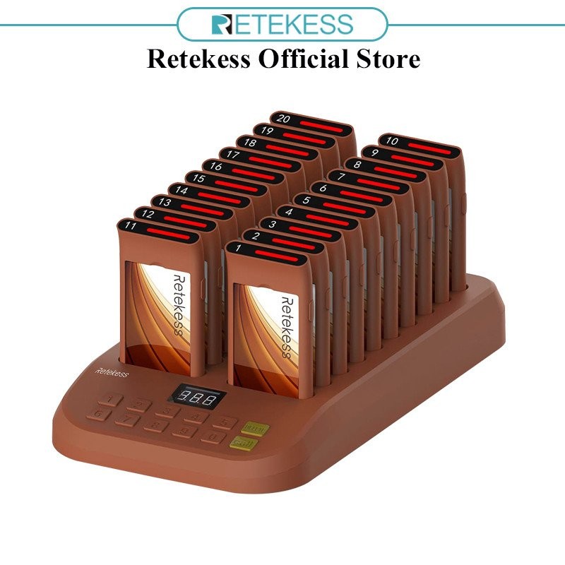 Retekess T116 Restaurant Pager System for Servers Max 999 Order Buzzers ...
