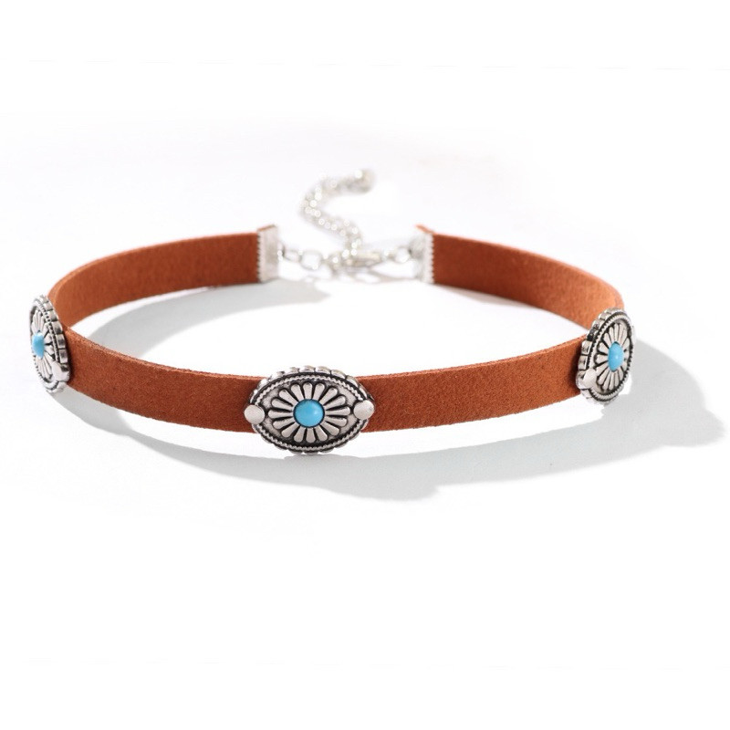 Choker Necklace Bohemian Style Cowboy Turquoise Fashion Accessories ...
