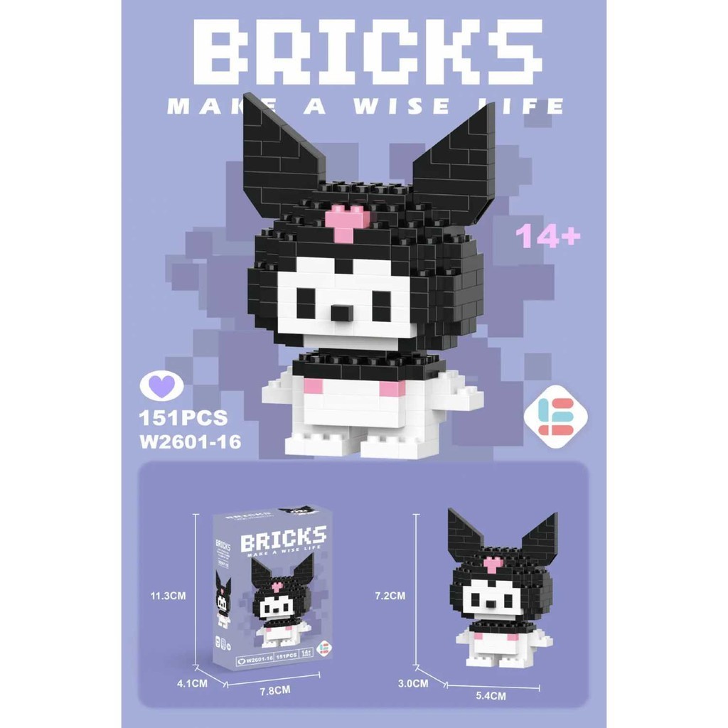 Bricks LEGO Figure Kuromi Character Building Blocks Toy 151 PCS - W2601 ...