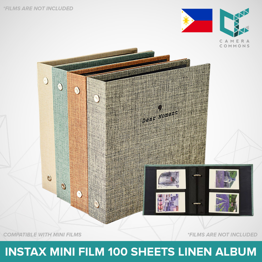Photo Album 100 Sheets Pockets Slots Linen Hardcover 2-Ring Binder for ...