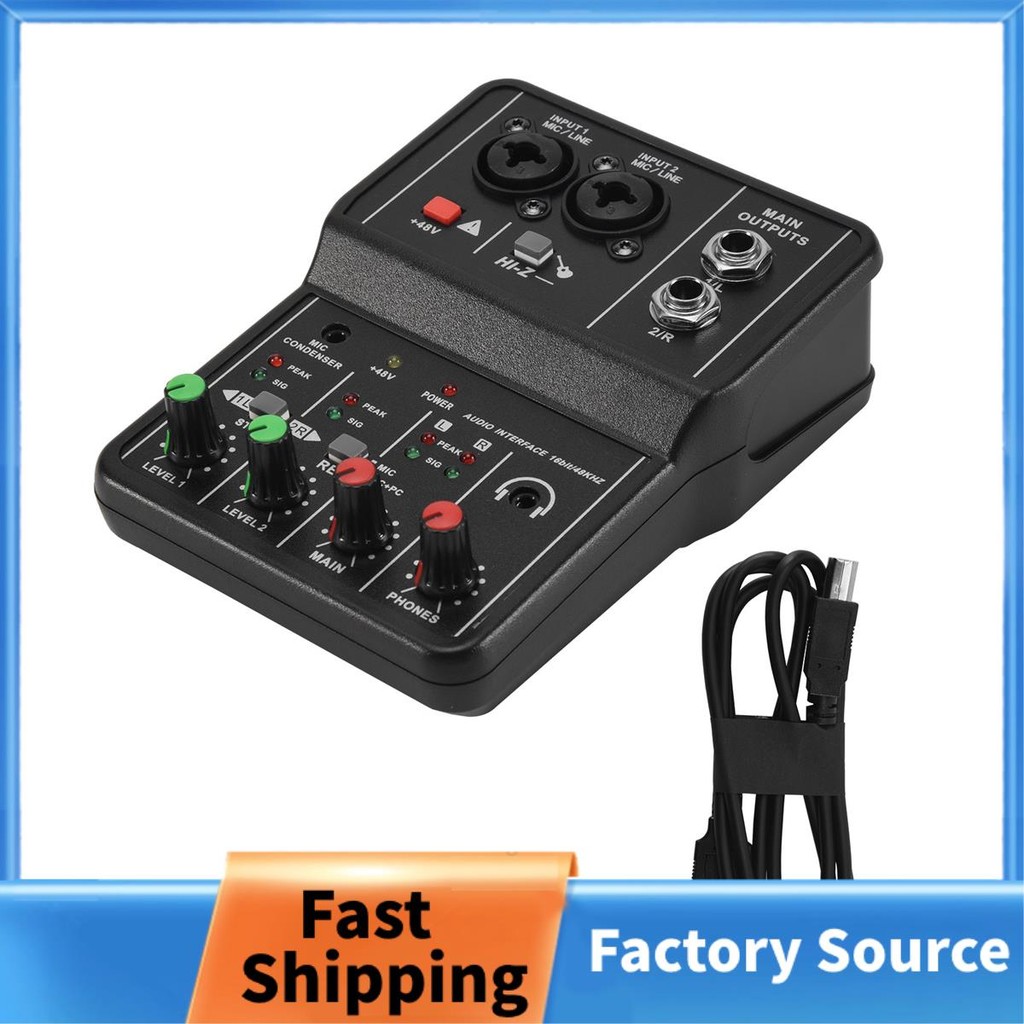 Q-12 Sound Card Audio Mixer Sound Board Console Desk System Interface 4 ...