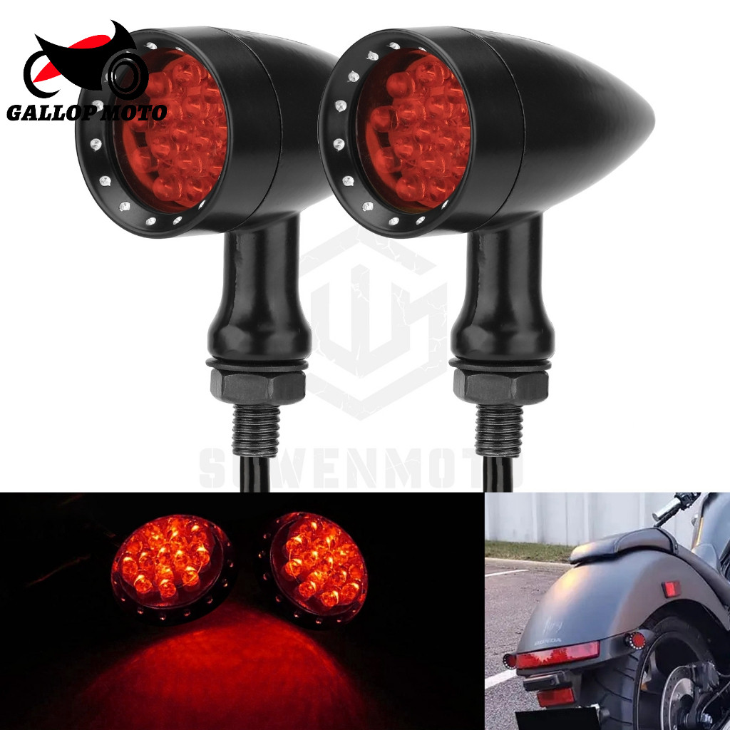 2PCS Motorcycle Signal Light Universal Aluminum Bullet LED Turn Signal ...