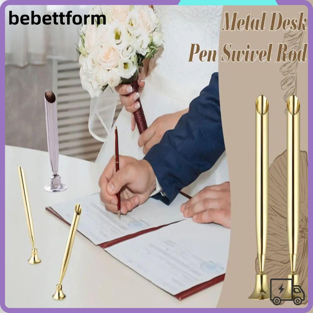 LUCKY Gel Pen Holder, Gold/Silver Rotating Front Desk Signature Stand ...