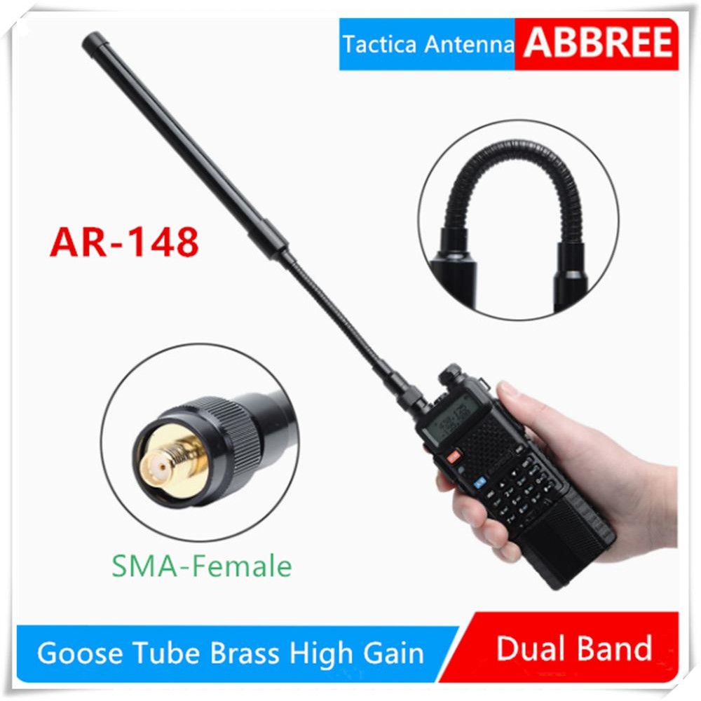 AR-148 Gooseneck Antenna Female Dual Band For Baofeng Cignus Kenwood ...