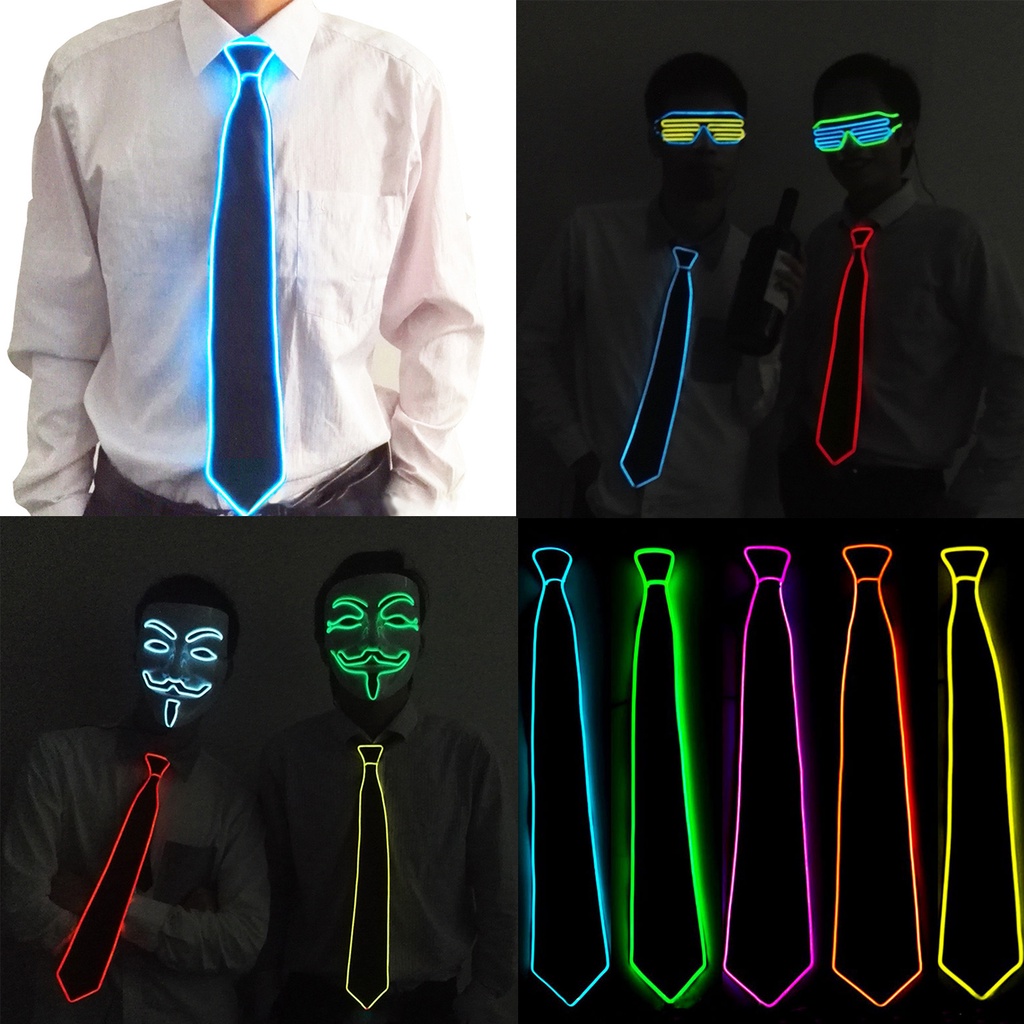 1 Pc Luminous Necktie Flashing For Dance Party Tie Club Light Up LED ...