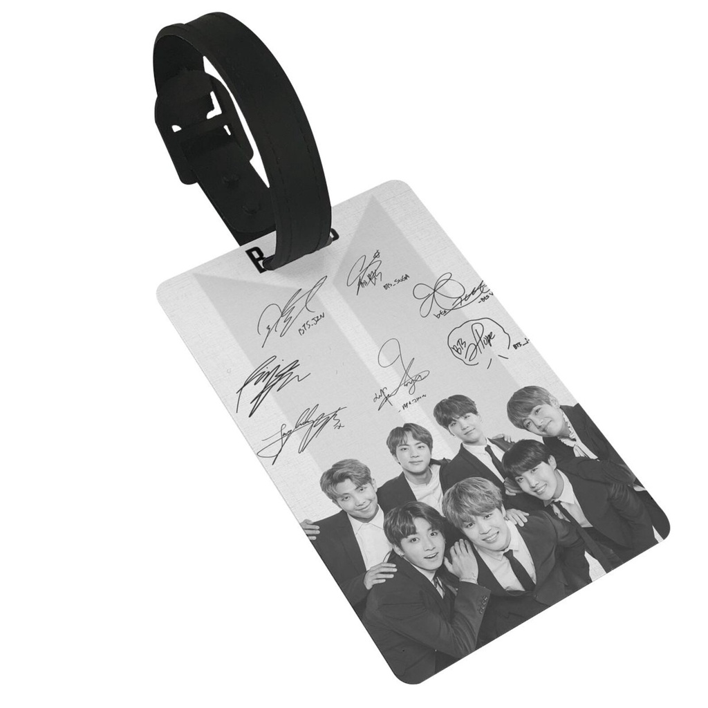 BTS Luggage Tag Suitcase Name ID Card Labels Identifiers PVC Baggage ...