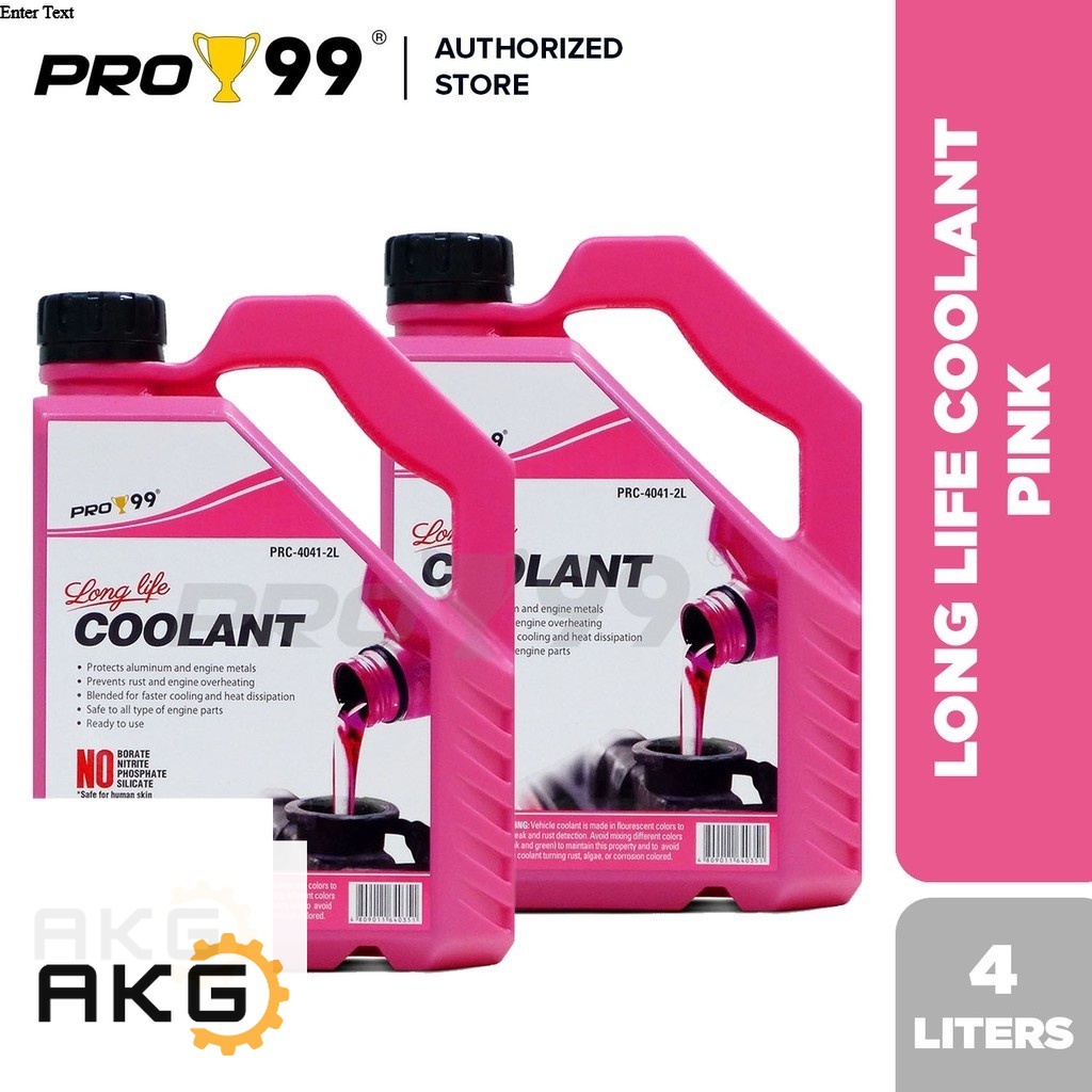 PRO99 Ready To Use Long Life Coolant PINK/GREEN 4 Liters | Shopee Philippines