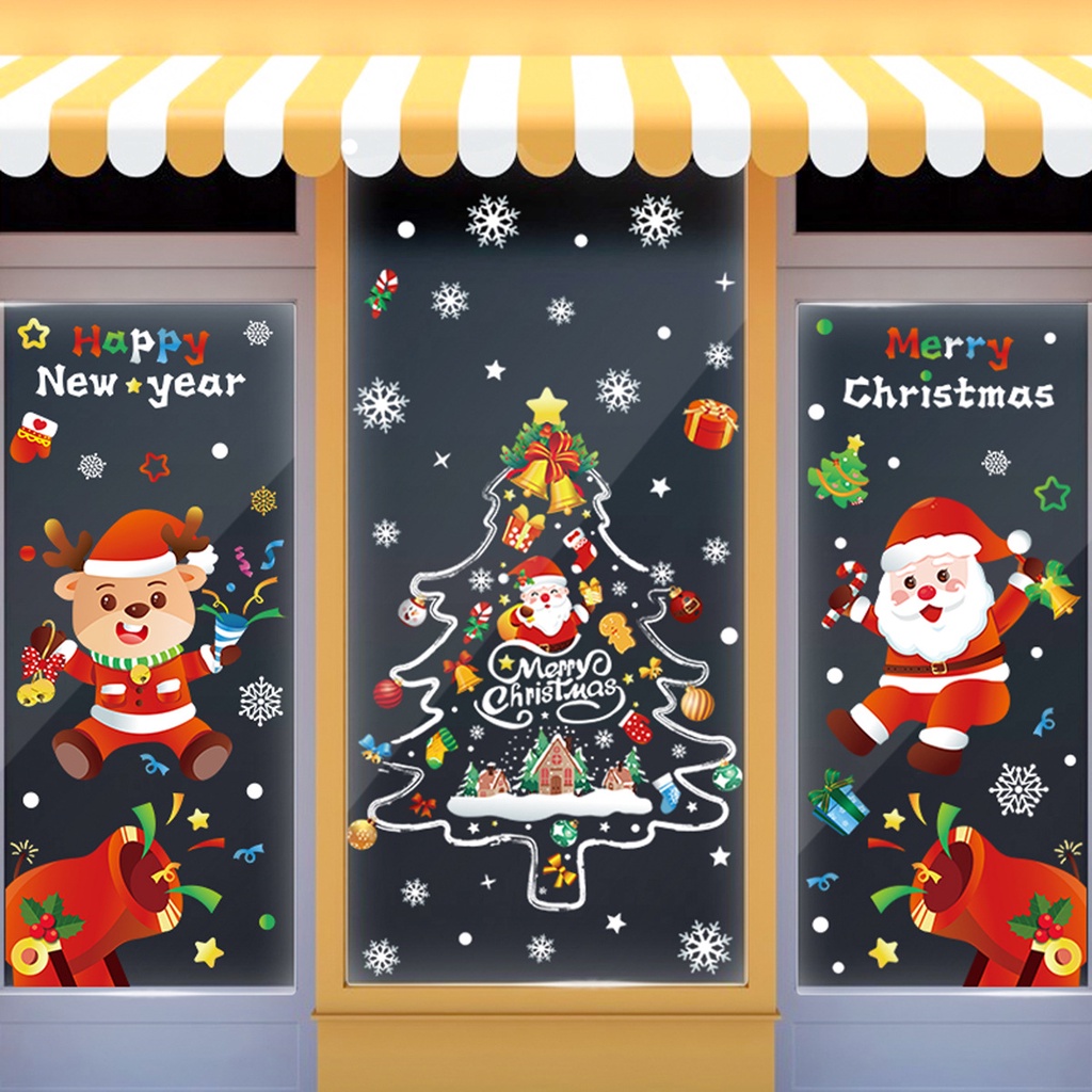 2025 New Glass Window Stickers Christmas Decor Static Sticker Shopping ...