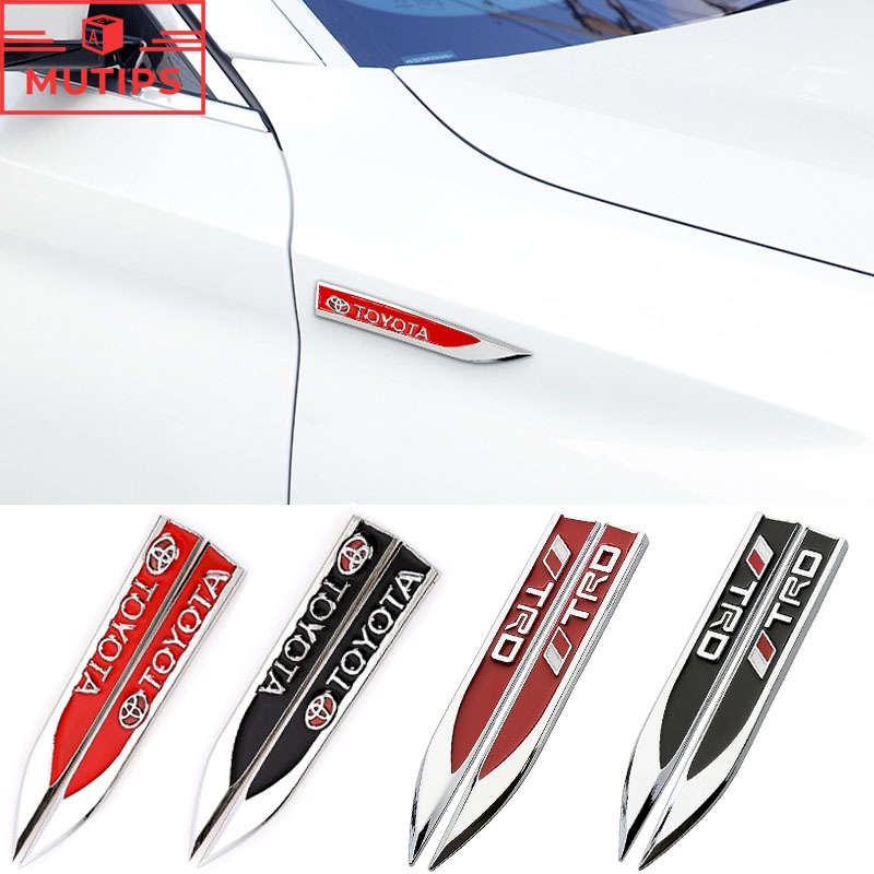 Toyota 2PCS 3D Metal Car Logo Blade Fender Side Label sticker Emblem ...