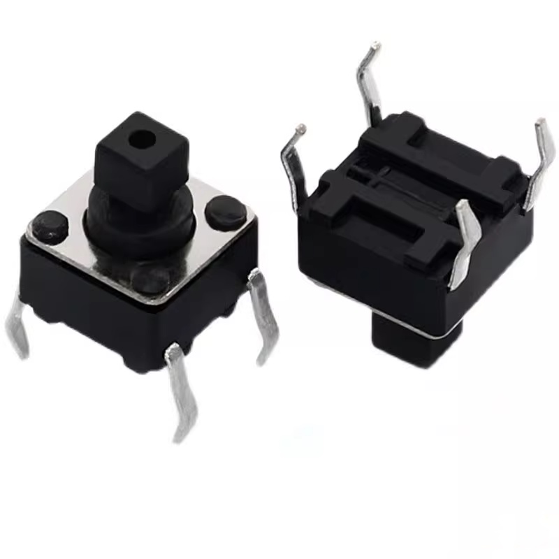 ((10pcs) Square Head 6 * 6 * 7.3MM Tact Switch 4 Pin Vertical In-line ...