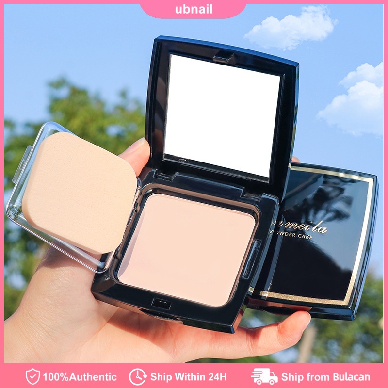Lameila Concealer Powder Cake Oil Control Compact Face Powder Makeup ...