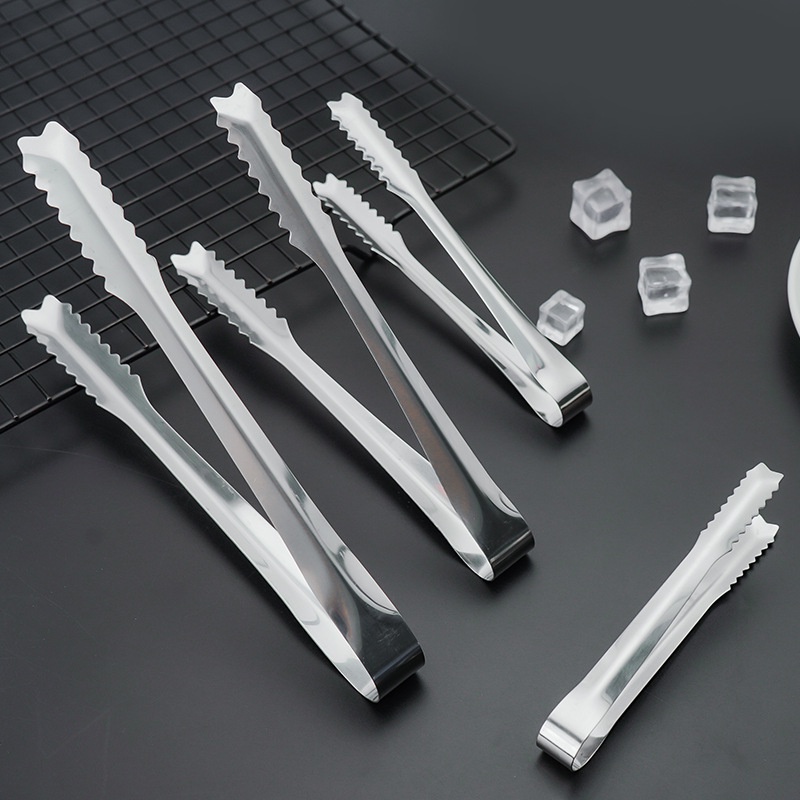 Silver Stainless Steel Kitchen Tool Stainless Steel Tong Ice Clamp Ice ...