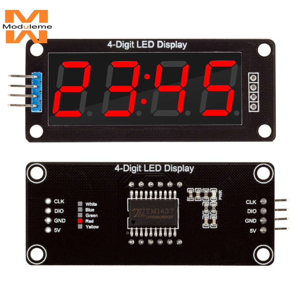 TM1637 DC3.3-5.5V 0.56-Inch 4-Digit Seven-Segment Digital Tube Clock ...