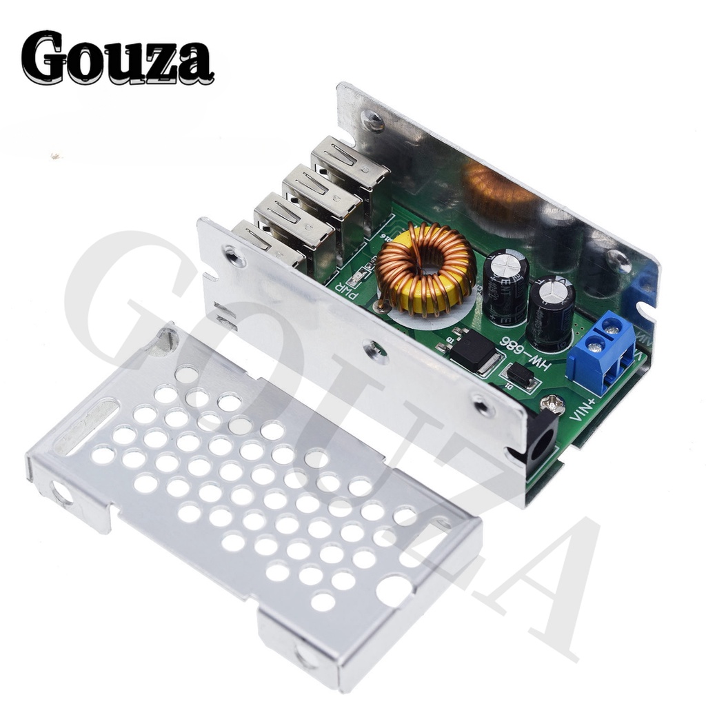 GOUZA DC-DC 9V 12V 24V 36V To 5V Step Down Board 5A 4 USB Output Buck ...