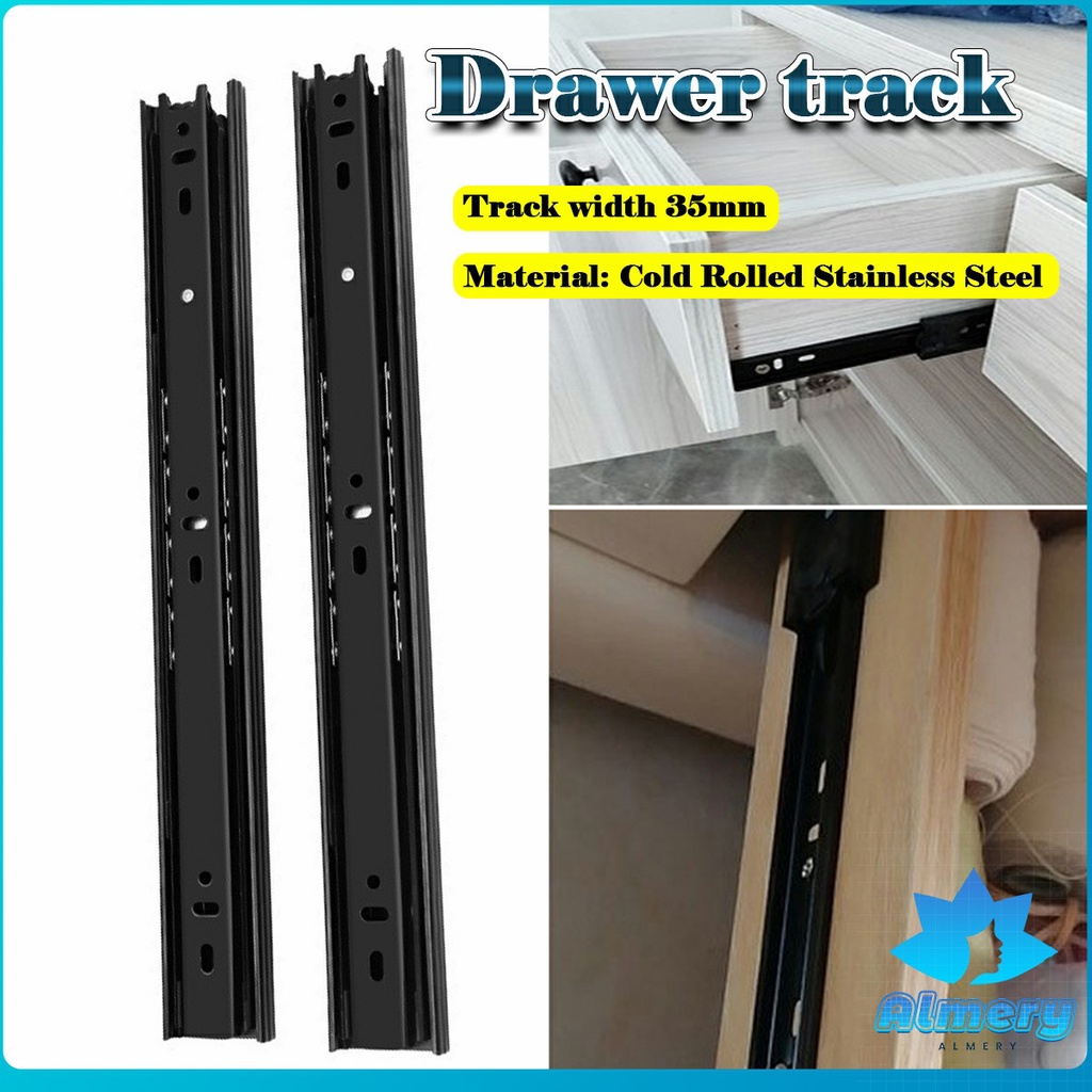 Almery Drawer slide rail three-section guide 12in 14in chdrawer roller ...