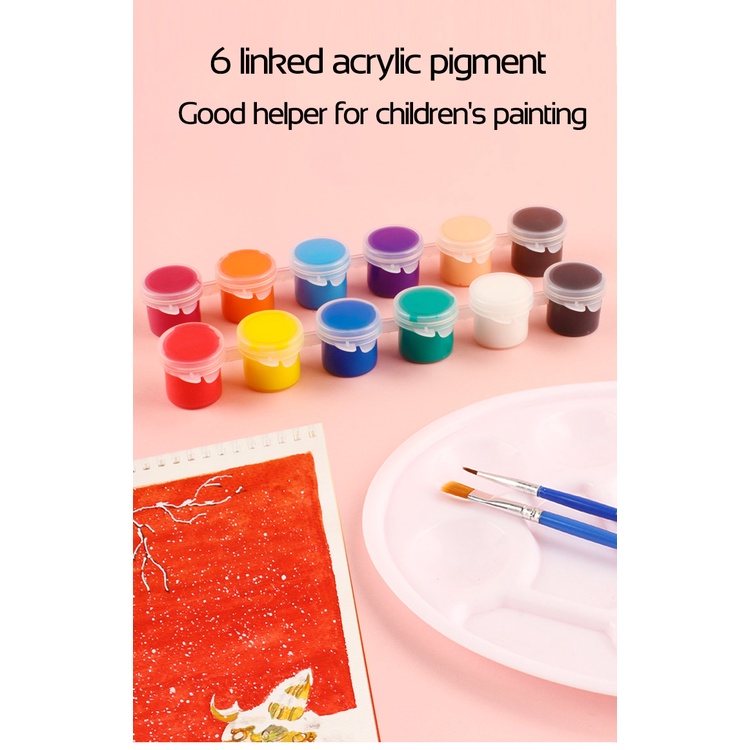 Children's acrylic paint 6-color paint box Kindergarten students' art ...