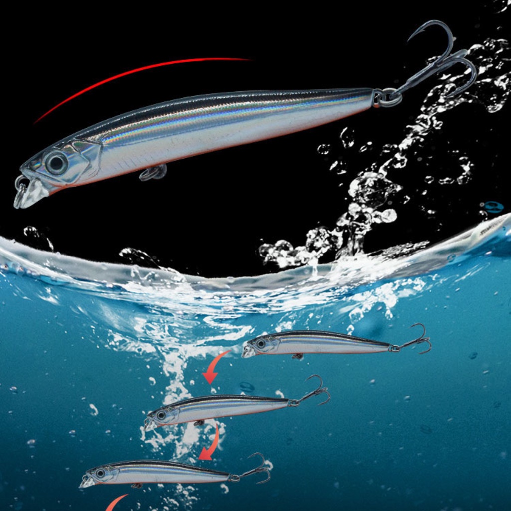 Fishing Lure 10g/16g Slow Sinking Minnow Water Long Shot Throw Lure ...