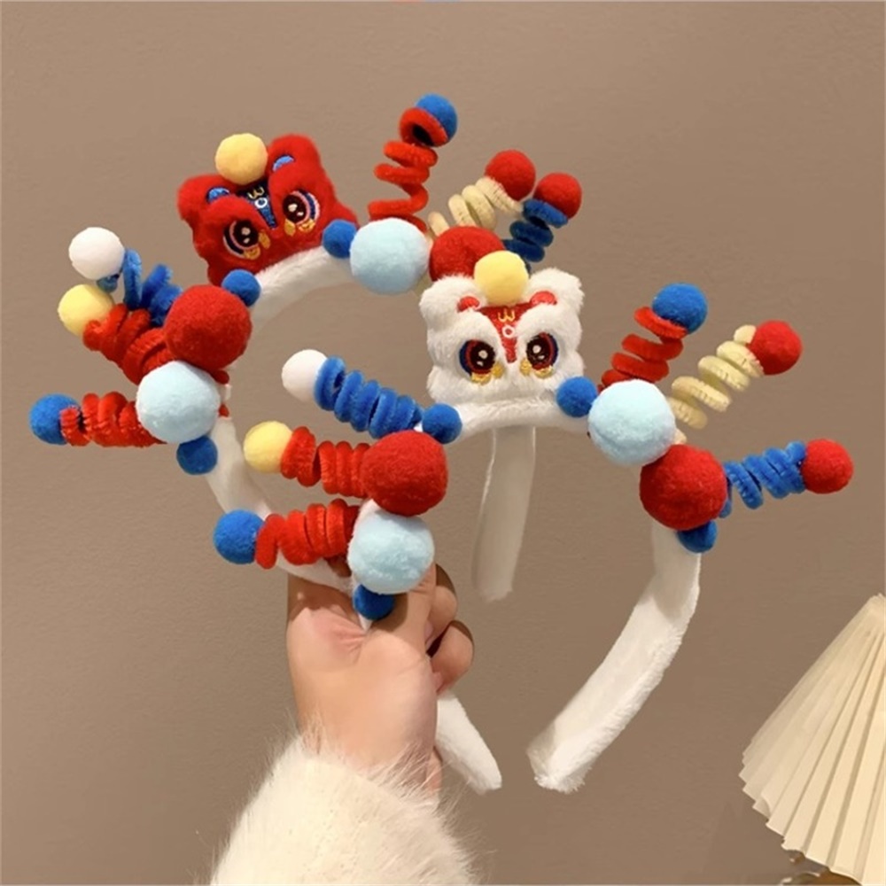 Cute and Funny Chinese Style Lion Headband for Kids with Plush and ...