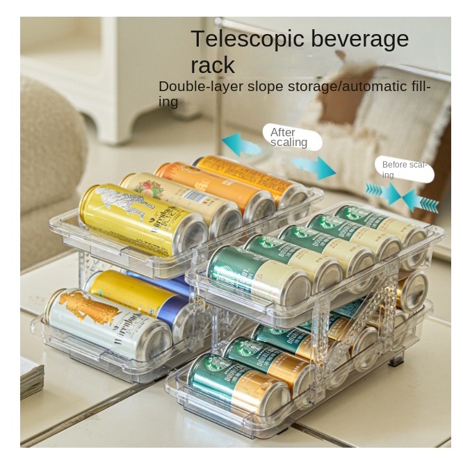 Scalable Fridge Beverage Rack Soda Drink Storage Rack Storage Dispenser ...