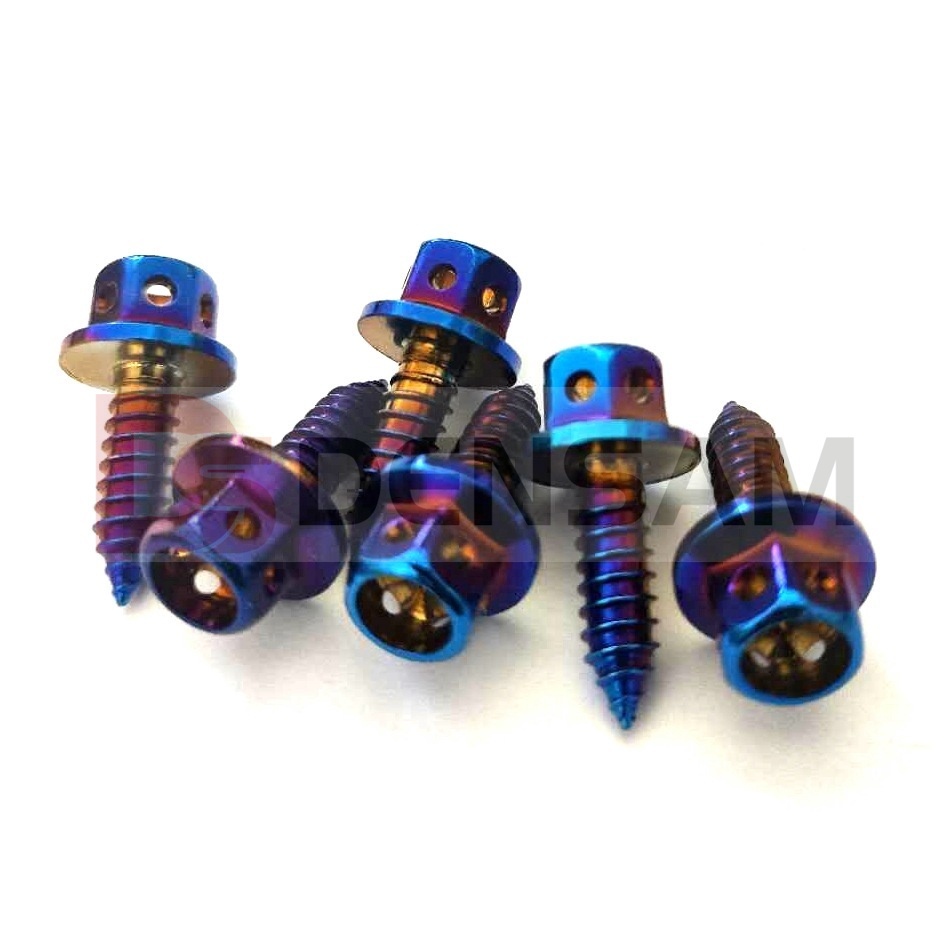 Densam Motorcycle Gold Bolt Titanium Screw Flower Type Mushroom Type ...