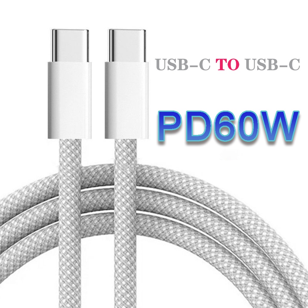 PD 60W Fast Charger Cable USB C to USB Type C Cable For iPhone Android ...