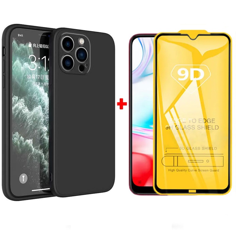 2in1 Phone Case + Tempered Glass with Black Edges Realme C53 C51 C55 ...
