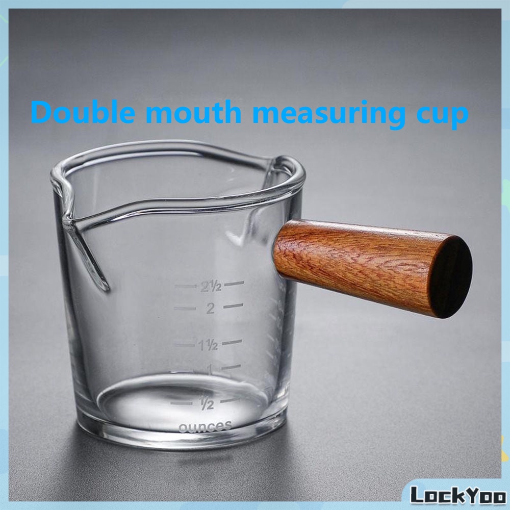 LockYoo 70ml Glass Measuring Cup Espresso Cup Double Mouth Bottle ...