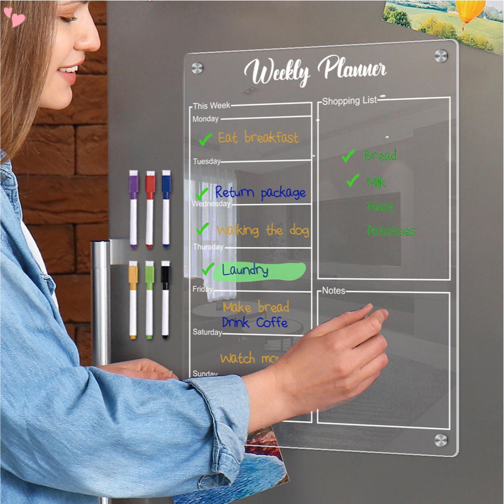 Transparent Acrylic Magnetic Memo Board Magnetic Refrigerator ...