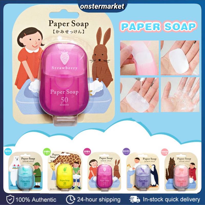50 Pcs Travel Paper Soap Disposable Portable Hand-washing Foaming Soap ...