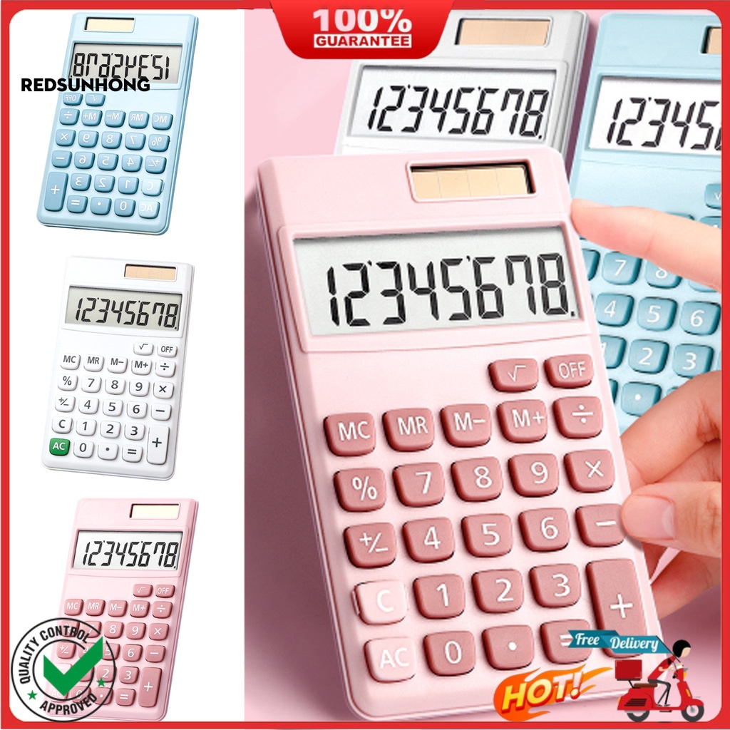 COD 8-Digit Calculator with Comfortable Buttons Solar Powered Large ...