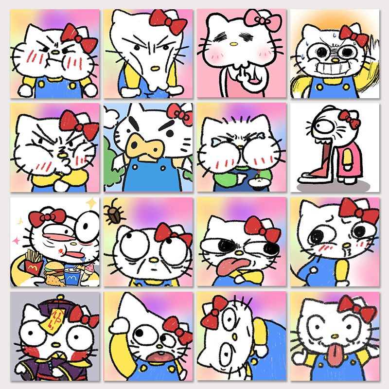 140 modified KT emoticon pack stickers helloKitty funny creative sand ...