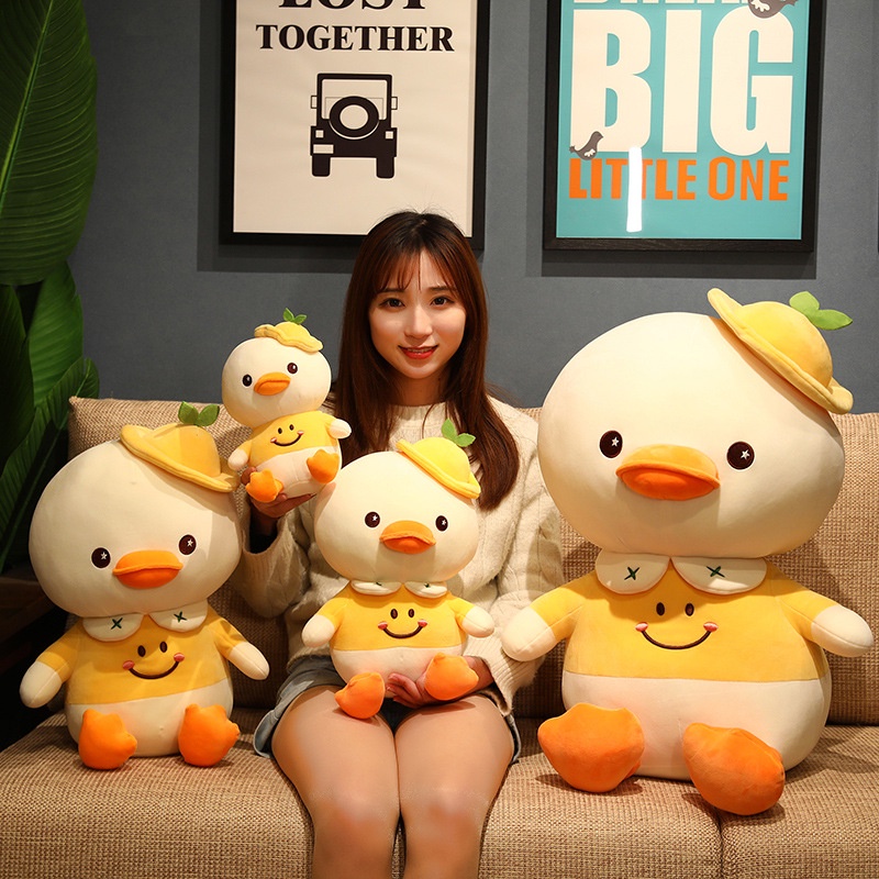 Kawaii Yellow Smile Duck Plush Toy Cute Stuffed Animals Plushies Doll ...