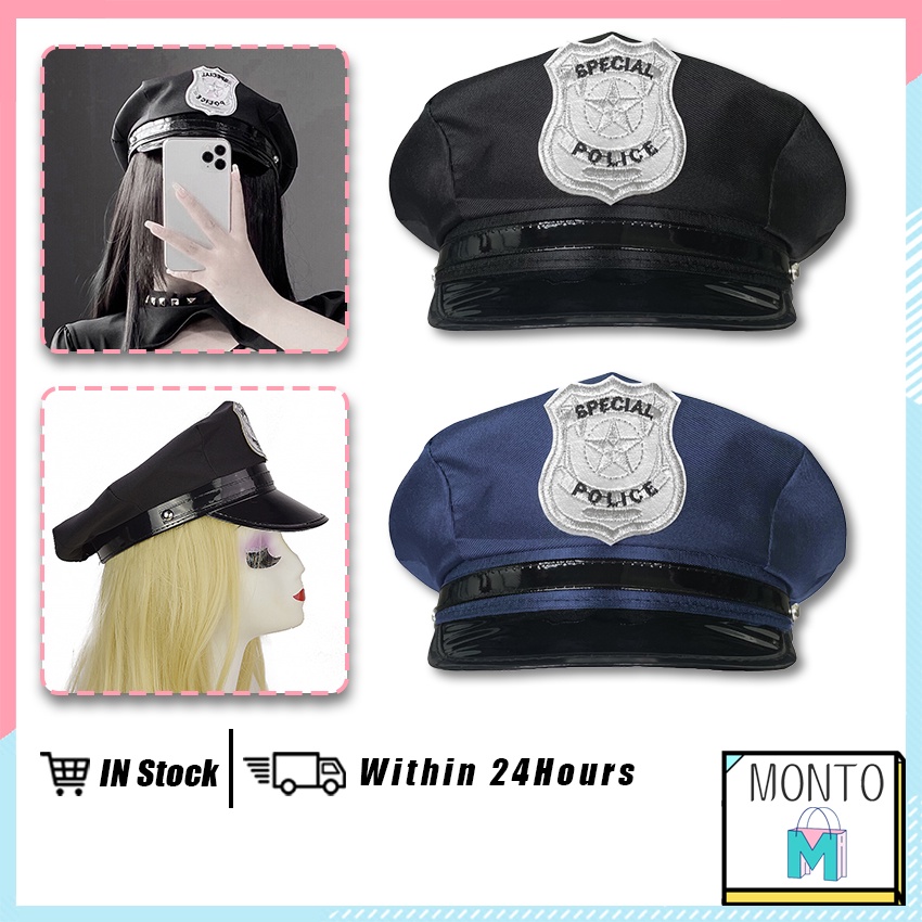 Adults Cosplay Police Cap Special Police Hat Props For Men Halloween ...