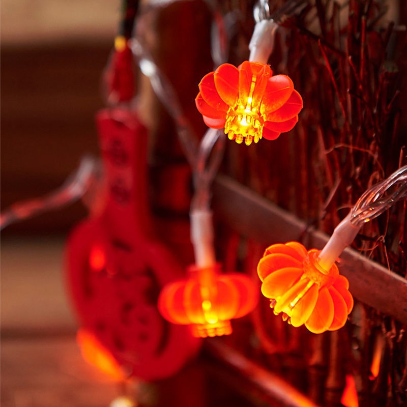 Chinese Spring Festival Red Lanterns String Light Pendant Decoration ...