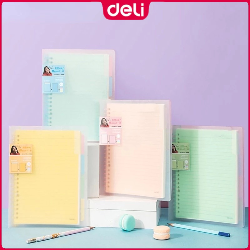 Deli Binder Notebook 20 Holes Loose-Leaf Notebook With Refill Inner ...