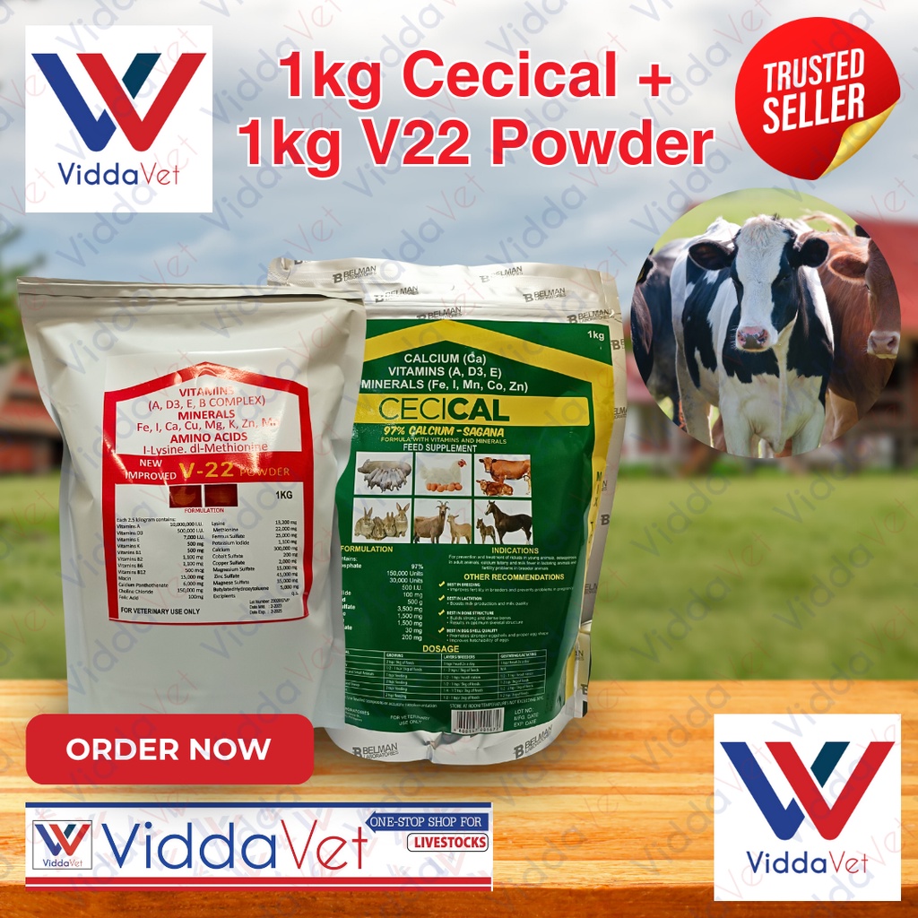 1kg Cecical Powder+1kg V22 Powder 1kg cecical vitamins 1kg V22 calcium ...