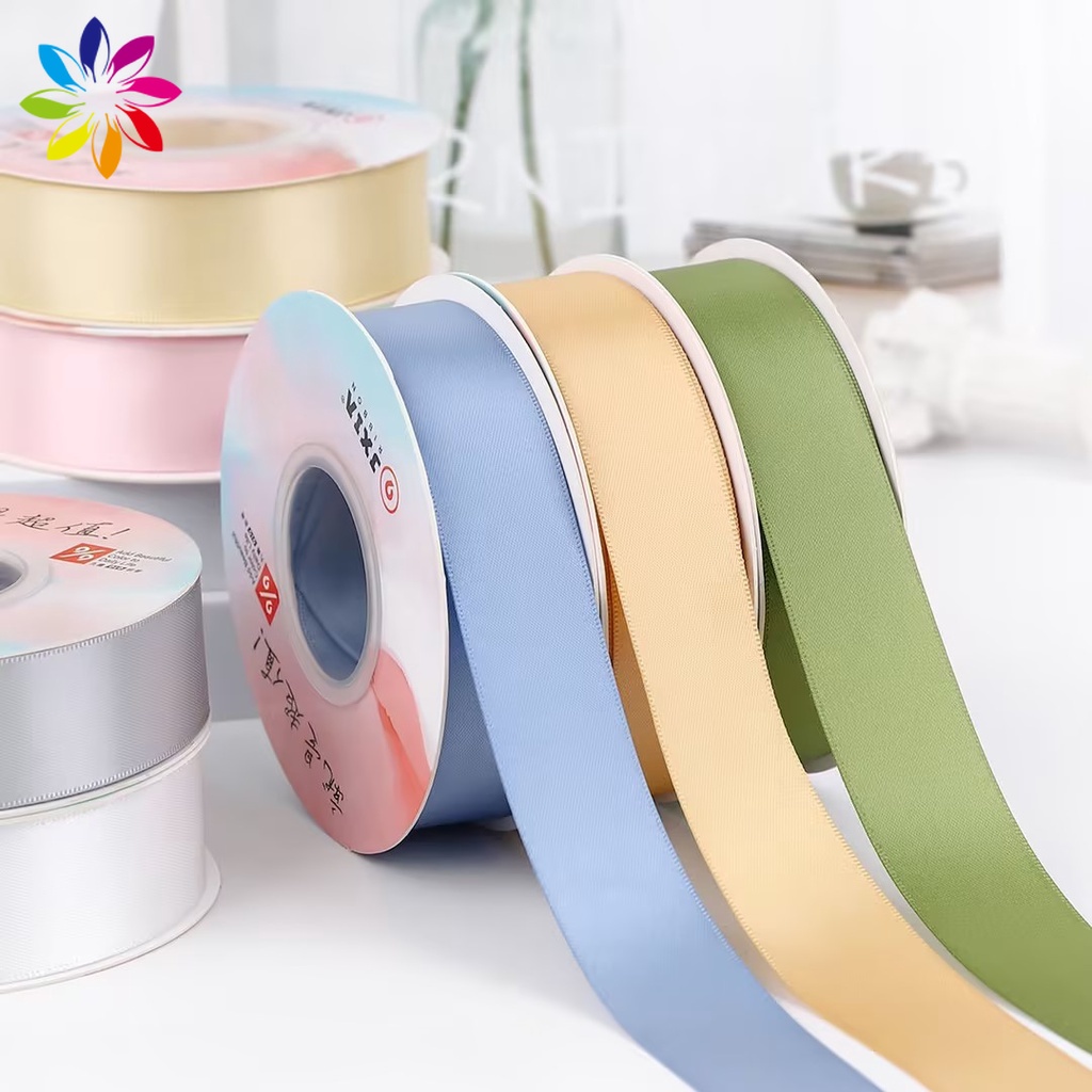 JWS (25 yards/roll) 2.5cm Satin Ribbon Roll Gift Packaging Ribbon ...
