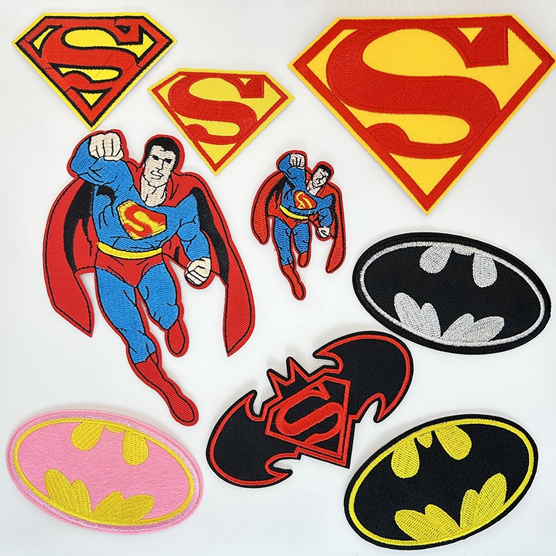 1 Pcs Superman Hot Melt Adhesive Embroidery Patch Batman Logo Ironing ...