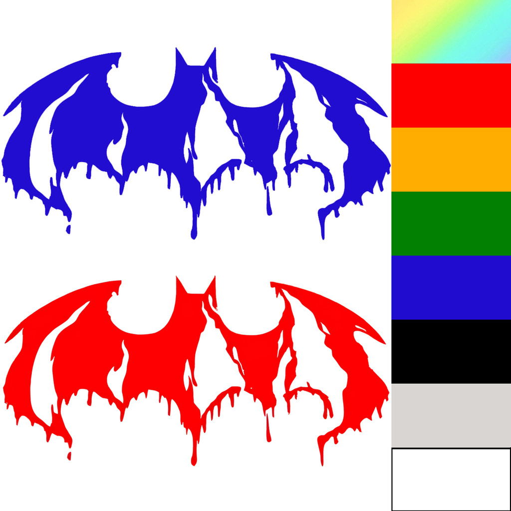 Unique Batman Pattern Cartoon Silhouette Reflective Colorful Stickers ...