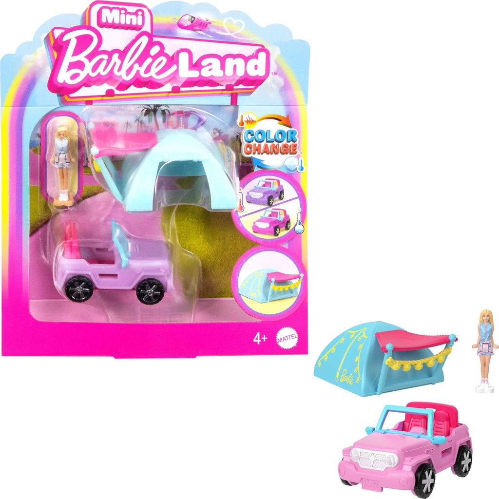 Barbie Mini Barbie Land Jeep with 1 Micro Doll Dress Up Doll/House Mini ...