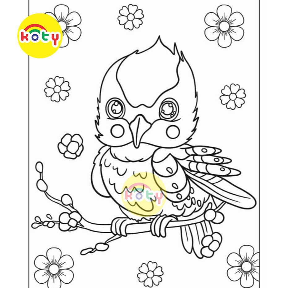 Set of 50 Jungle Animal themed coloring pages for children, cute ...