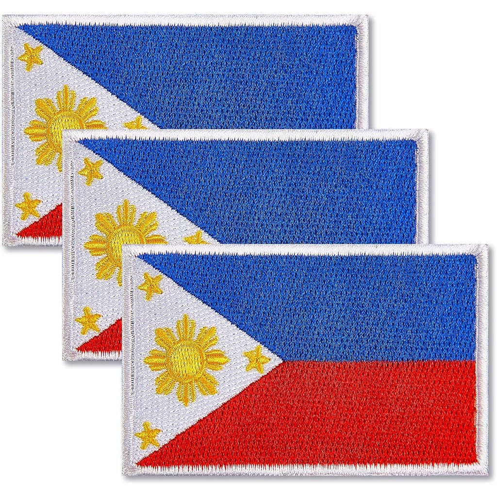 1PCS Philippine Philippines Flag Embroidered Patches Filipino Flags Military Emblem Patch for ...