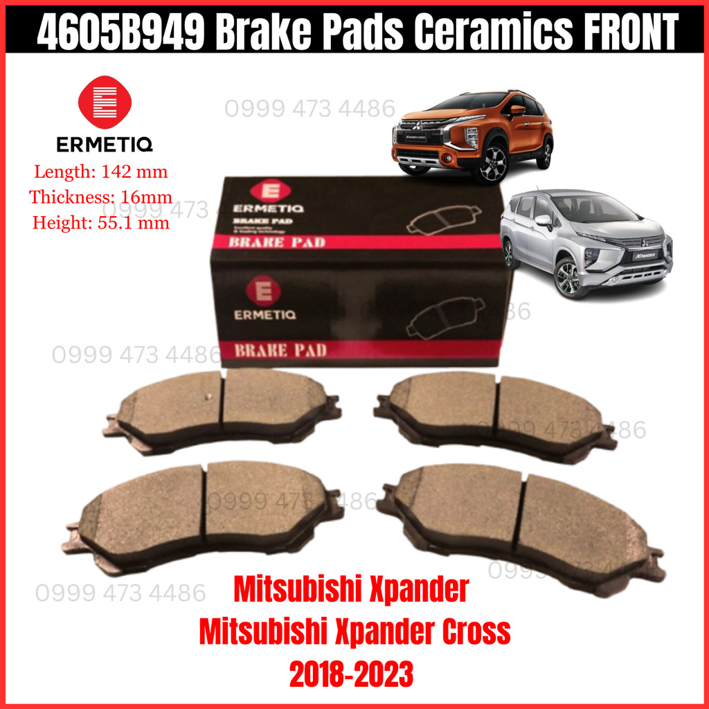 ERMETIQ Ceramics Brake Pad Front Mitsubishi XPANDER / XPANDER CROSS 2018-2023 (4605B949 ...