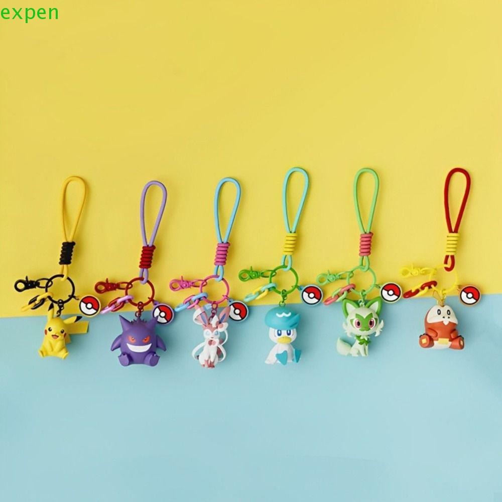 EXPEN Pikachu Figures Keychain, Sprigatito Fuecoco Gengar Pendant, Bag ...
